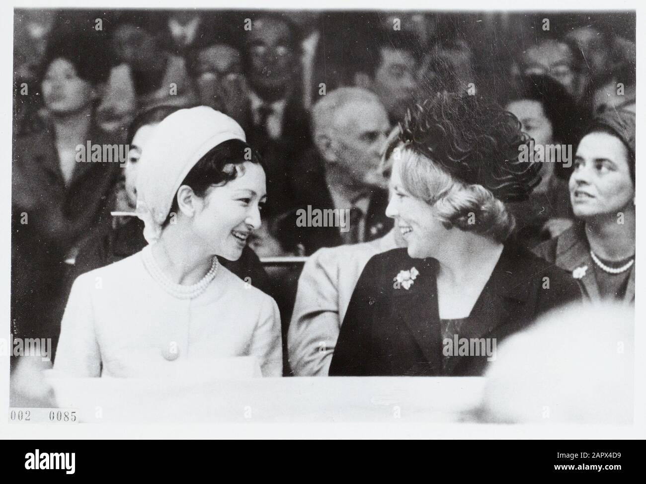 Princess Beatrix and Princess Michiko of Japan during the Olympics in ...