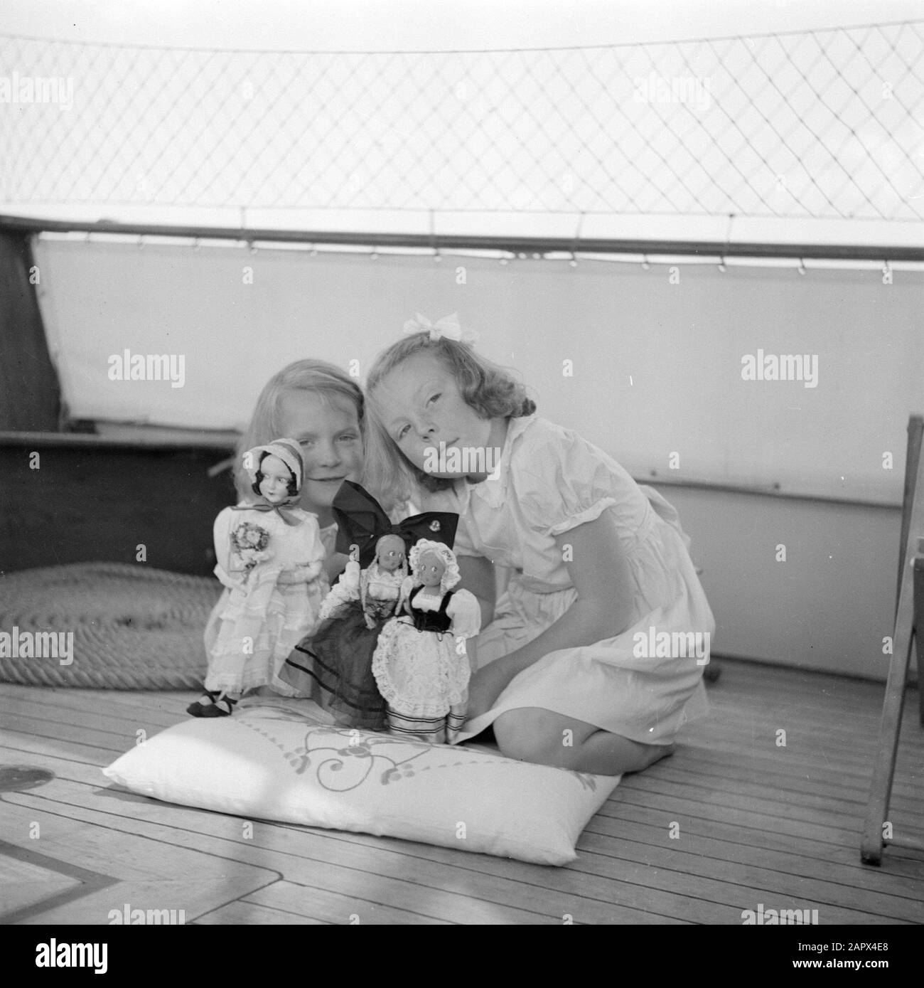 The royal family aboard the royal yacht Piet Hein Princess Beatrix and ...