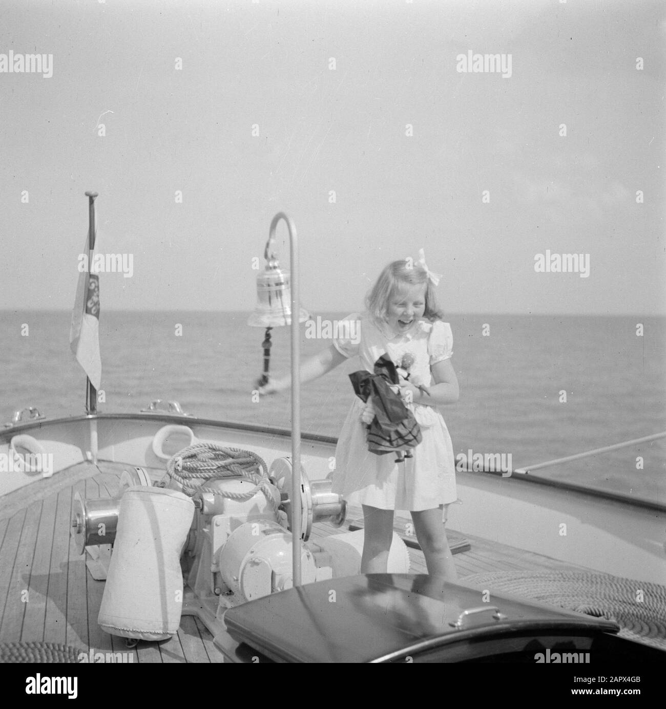 The royal family aboard the royal yacht Piet Hein Princess Beatrix ...