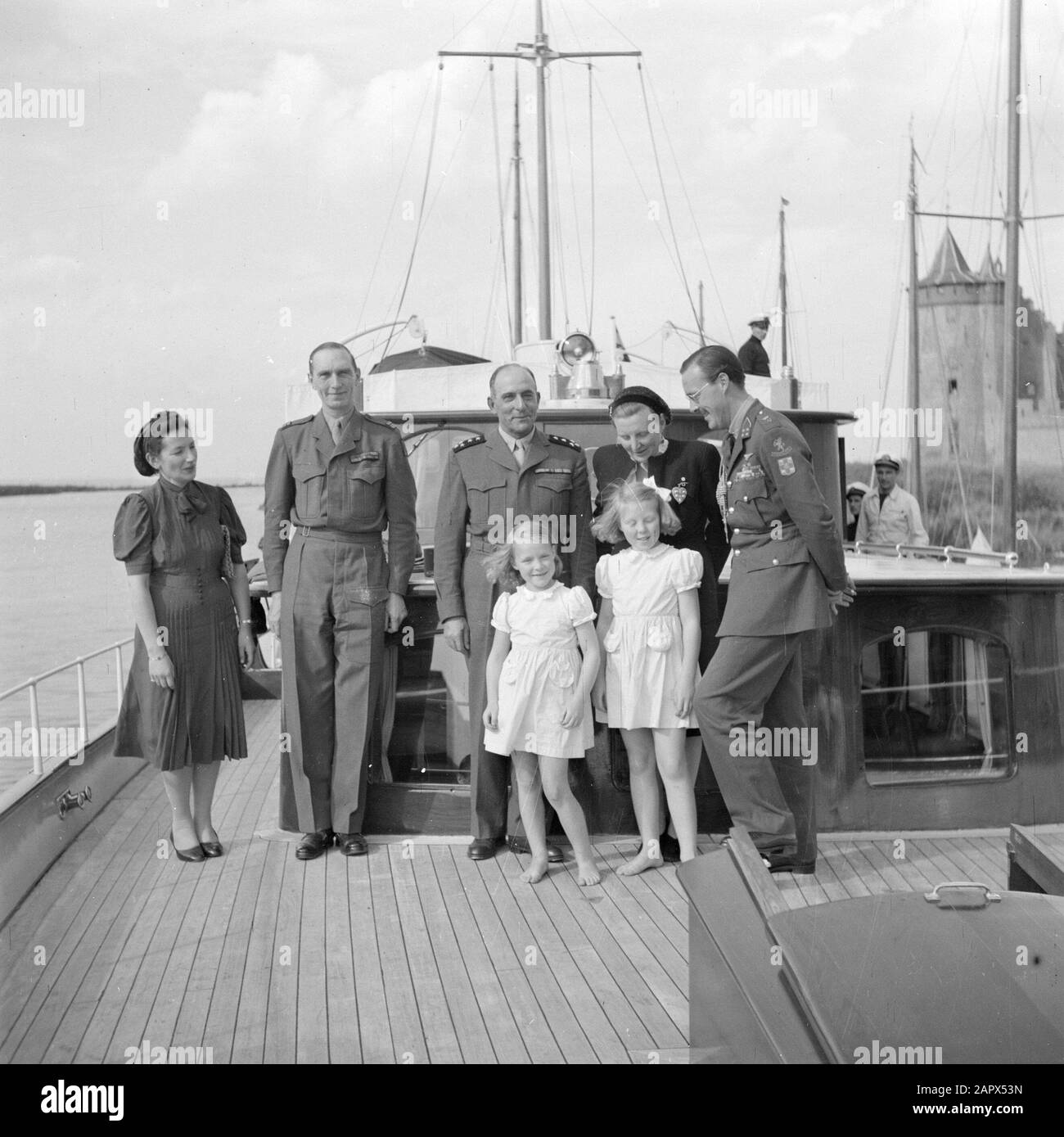 The royal family aboard the royal yacht the Piet Hein Princess Juliana ...