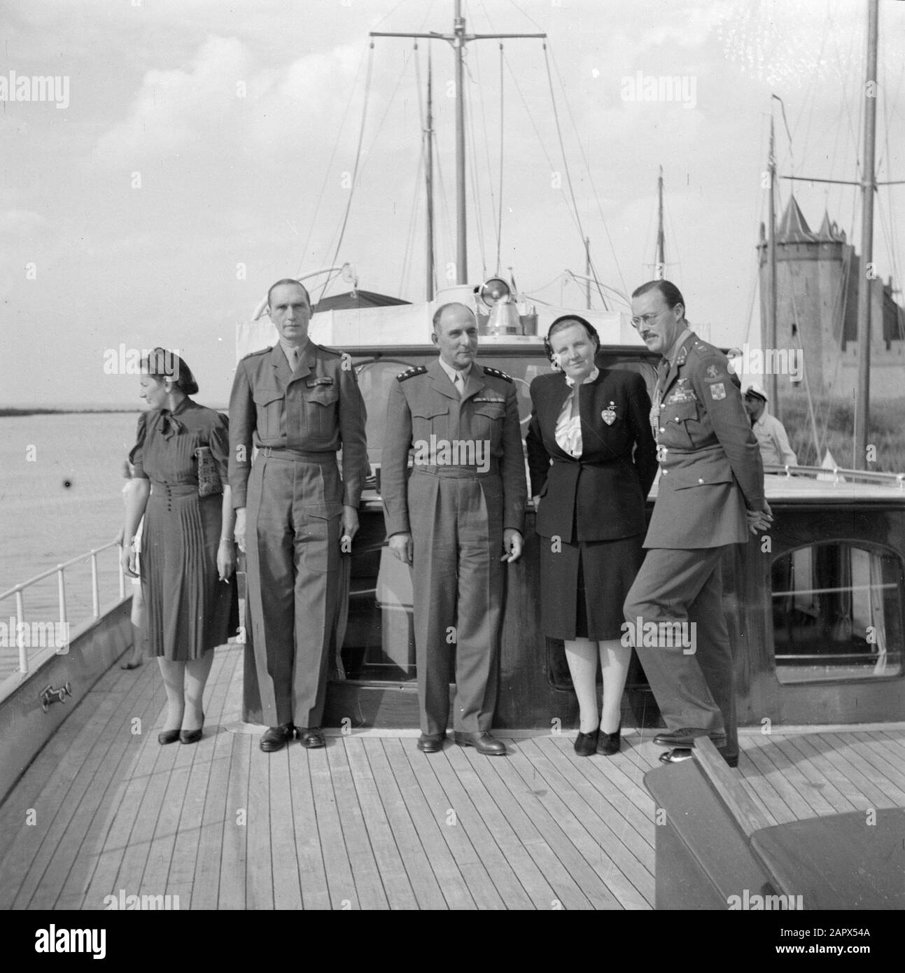 The royal family aboard the royal yacht the Piet Hein Princess Juliana ...