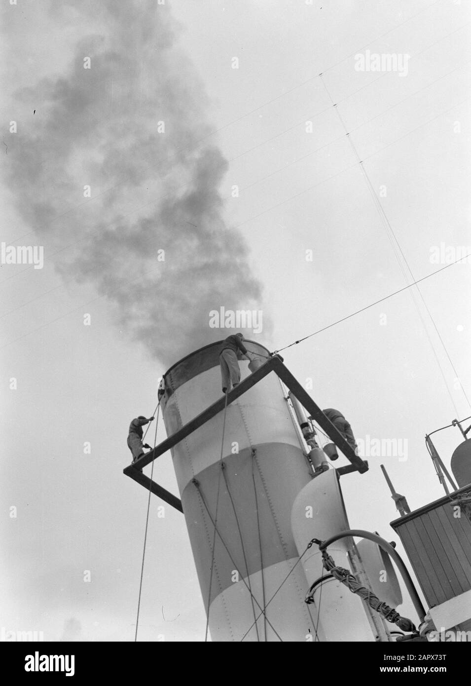 Smoking ship chimney Black and White Stock Photos & Images - Alamy
