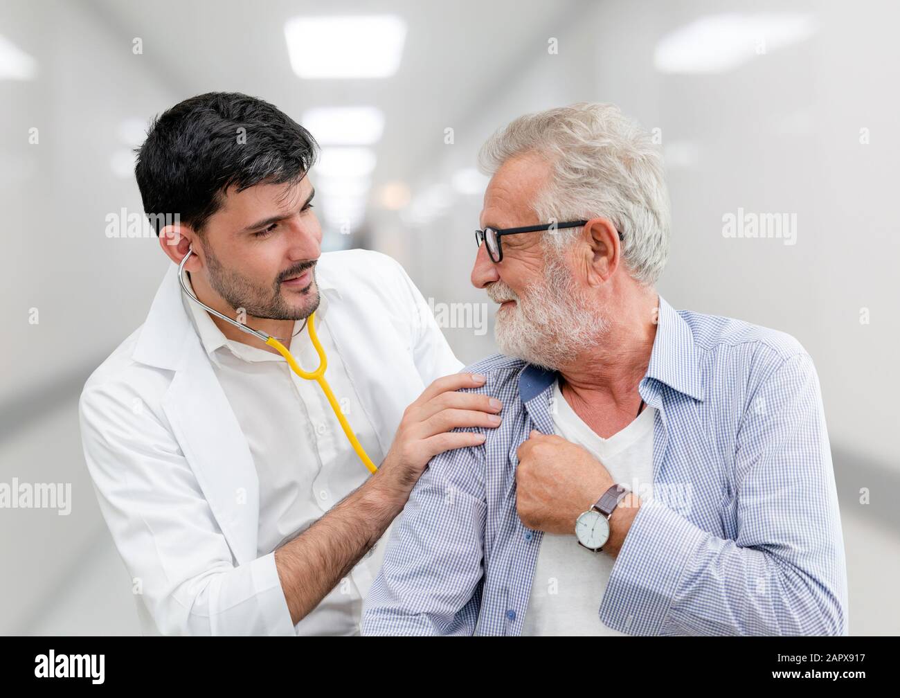 Patient visits doctor at the hospital. Concept of medical healthcare ...
