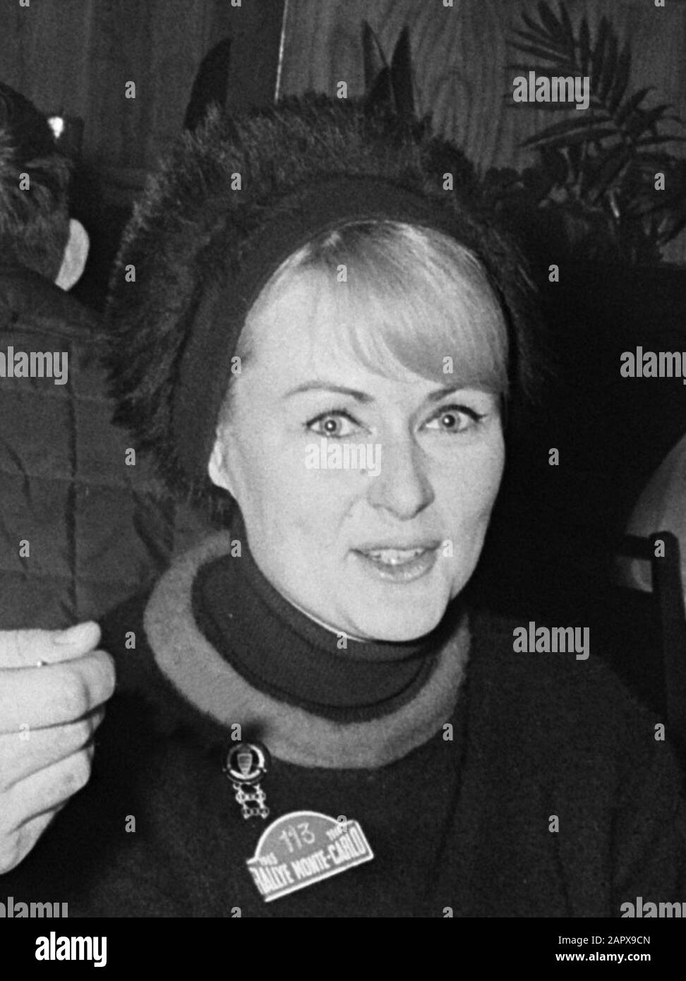 Rally de Monte Carlo, during dinner, Miss Rosemary Smith Stock Photo ...