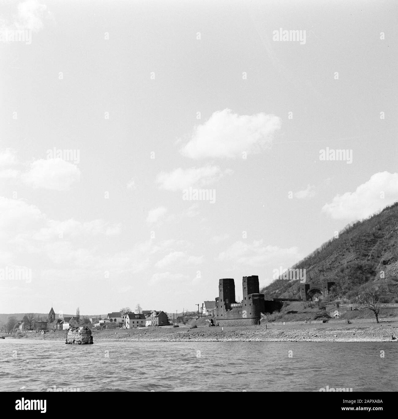 Rhine navigation, report from tug Damco 9: West Germany Ruin of the ...
