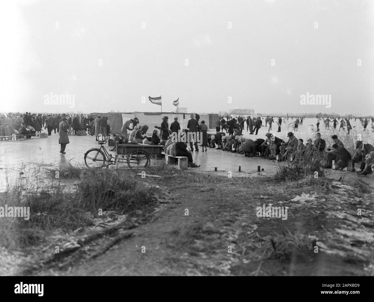 Frozen lake ice near Black and White Stock Photos & Images - Alamy