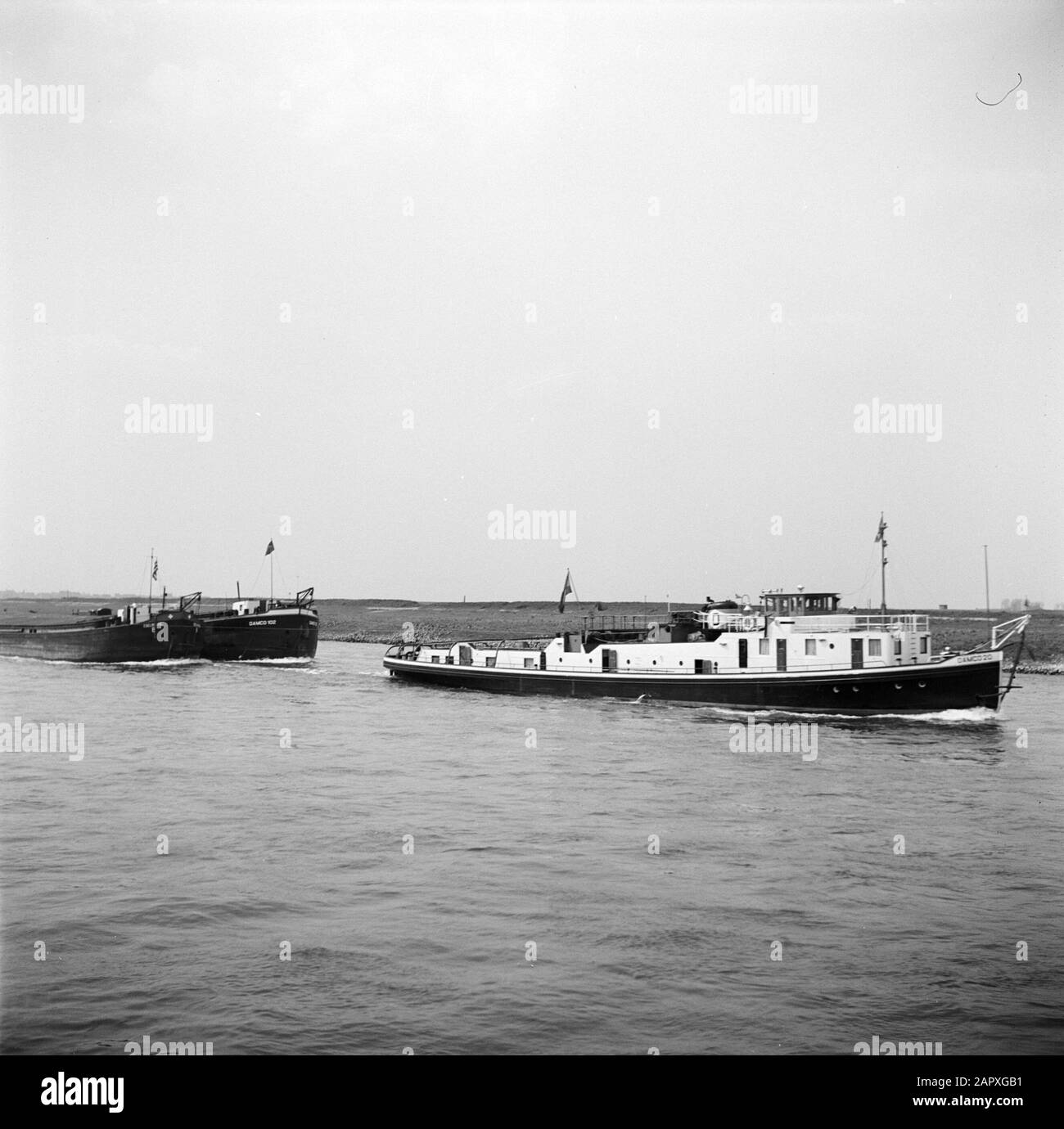 Inland navigation vessels Black and White Stock Photos & Images - Alamy