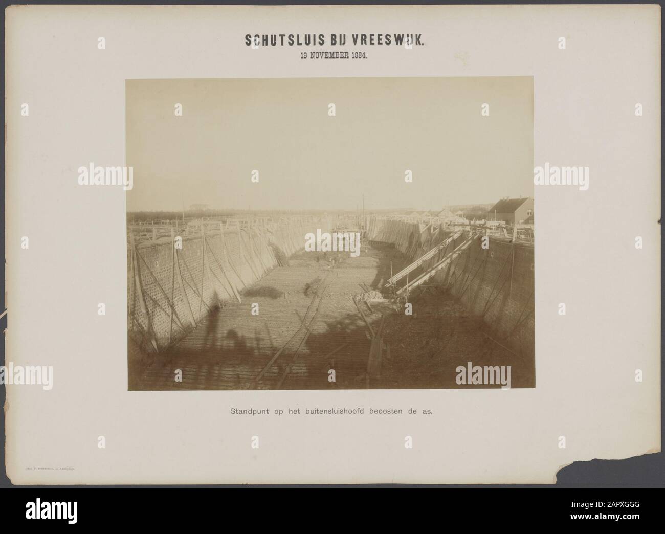 Lock pit with masonry walls. Position on the outer lock head to the ...