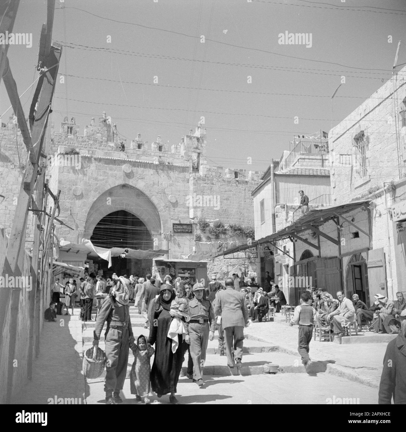 Middle East 1950-1955: Jerusalem City side of the Damascus Gate with ...