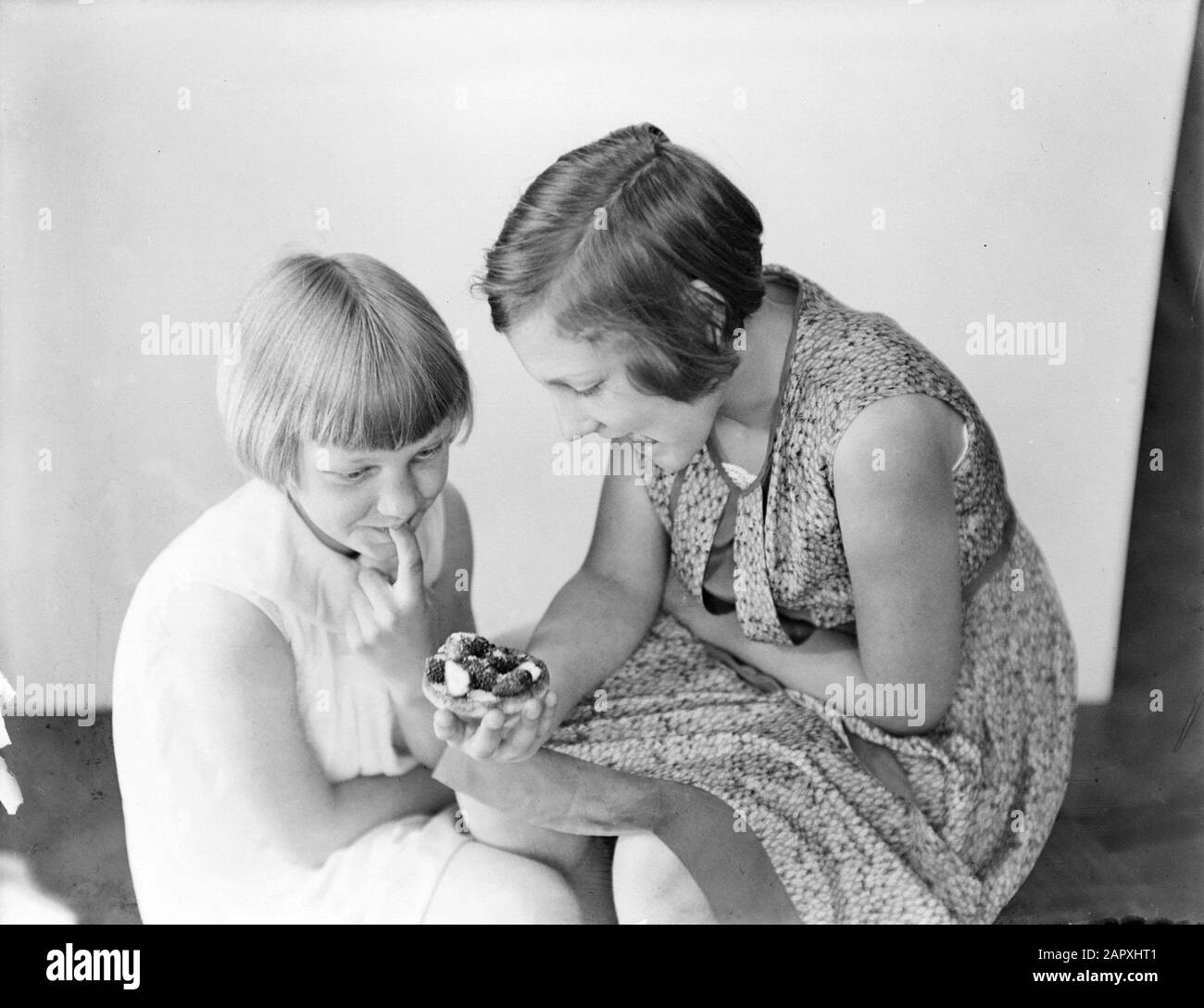Family photos Stepdaughters Renée (left) and Hans with rusks with ...
