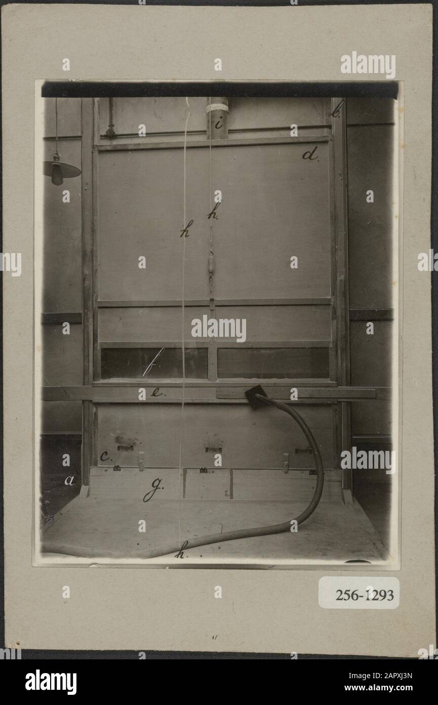 Dust cabinet for glass processing with the sandblast Date: 1913 ...