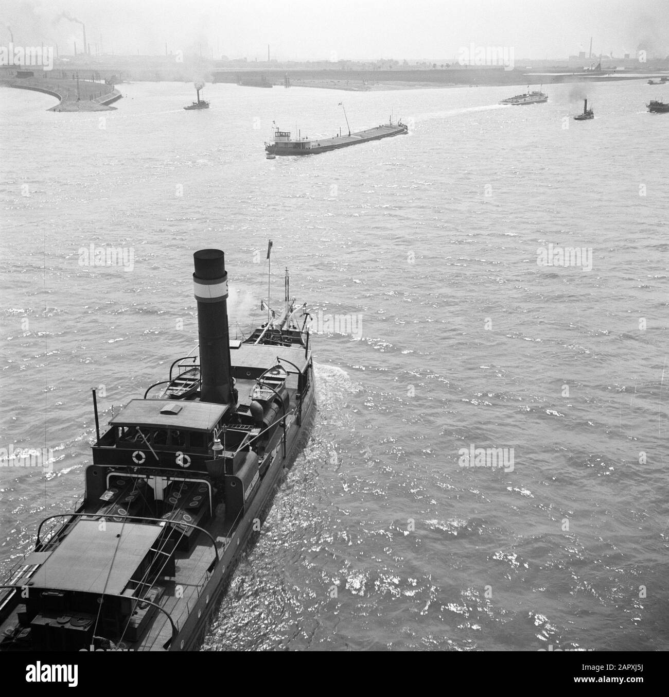 Rhine navigation, report from tug Damco 9: West Germany Steamtug on the ...