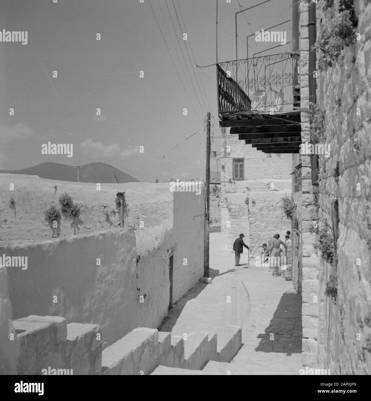 Street statue in the artists' colony near Safad (Safed) with a house ...