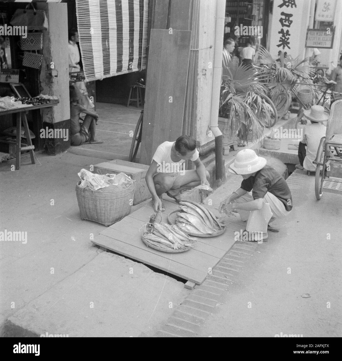 On post with fish Black and White Stock Photos & Images - Alamy