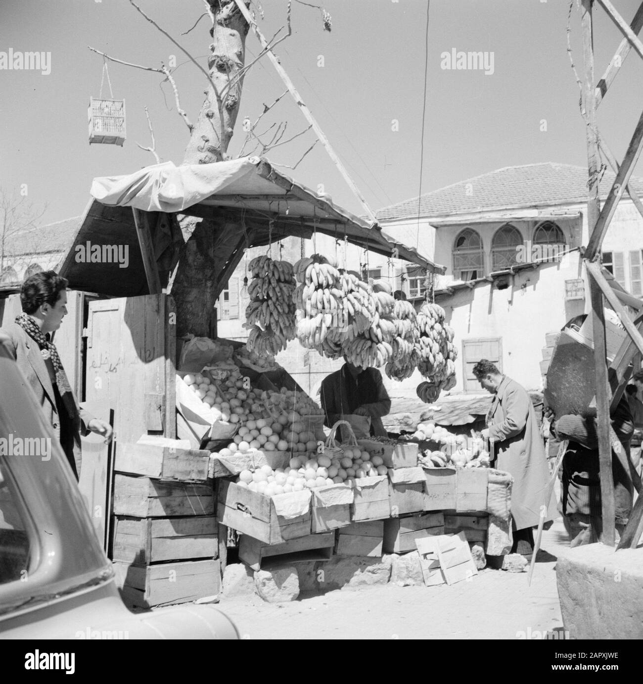 Middle East 1950-1955: Lebanon Street sales of fruits in Beirut Date ...