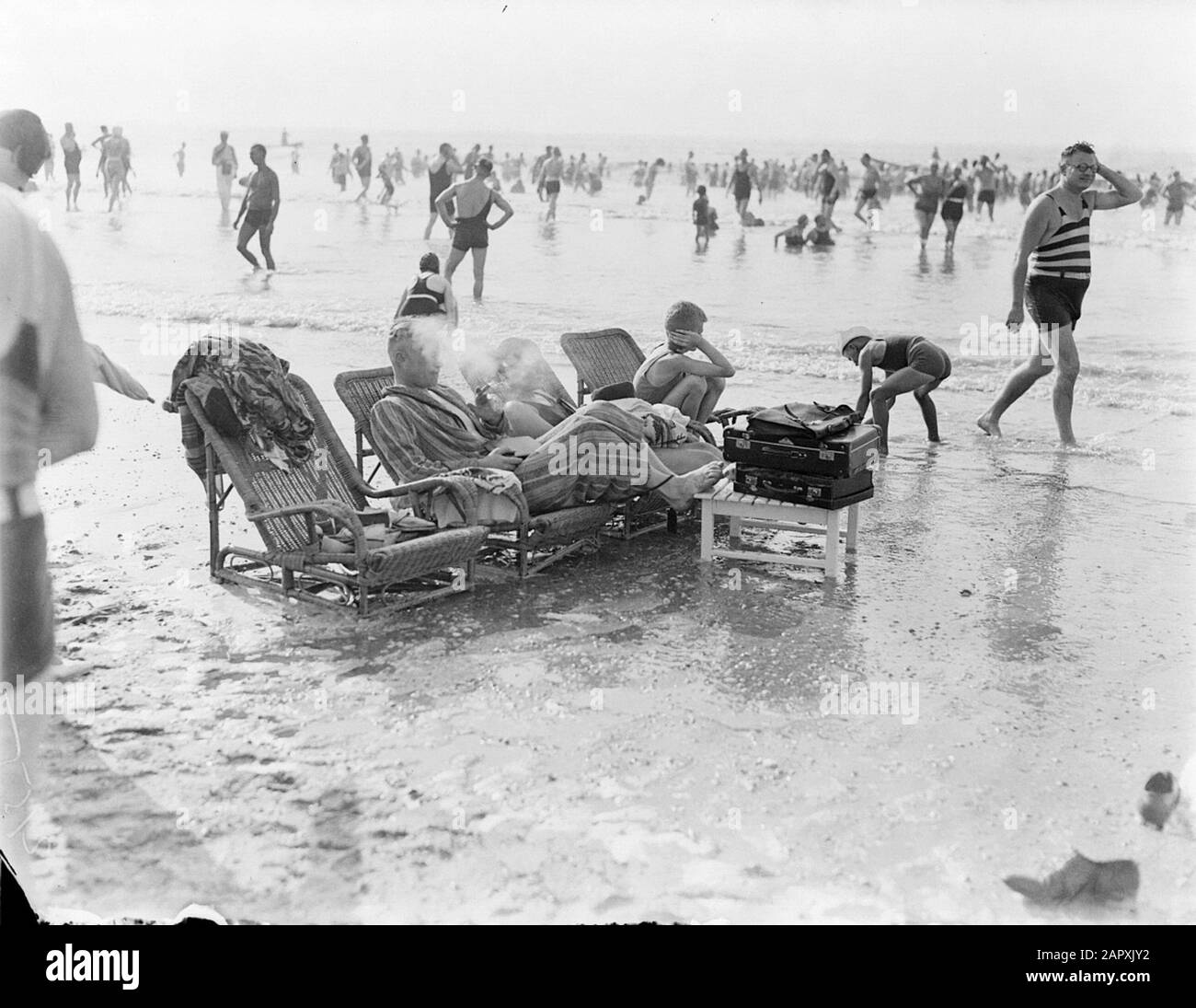 Family time on water Black and White Stock Photos & Images - Alamy