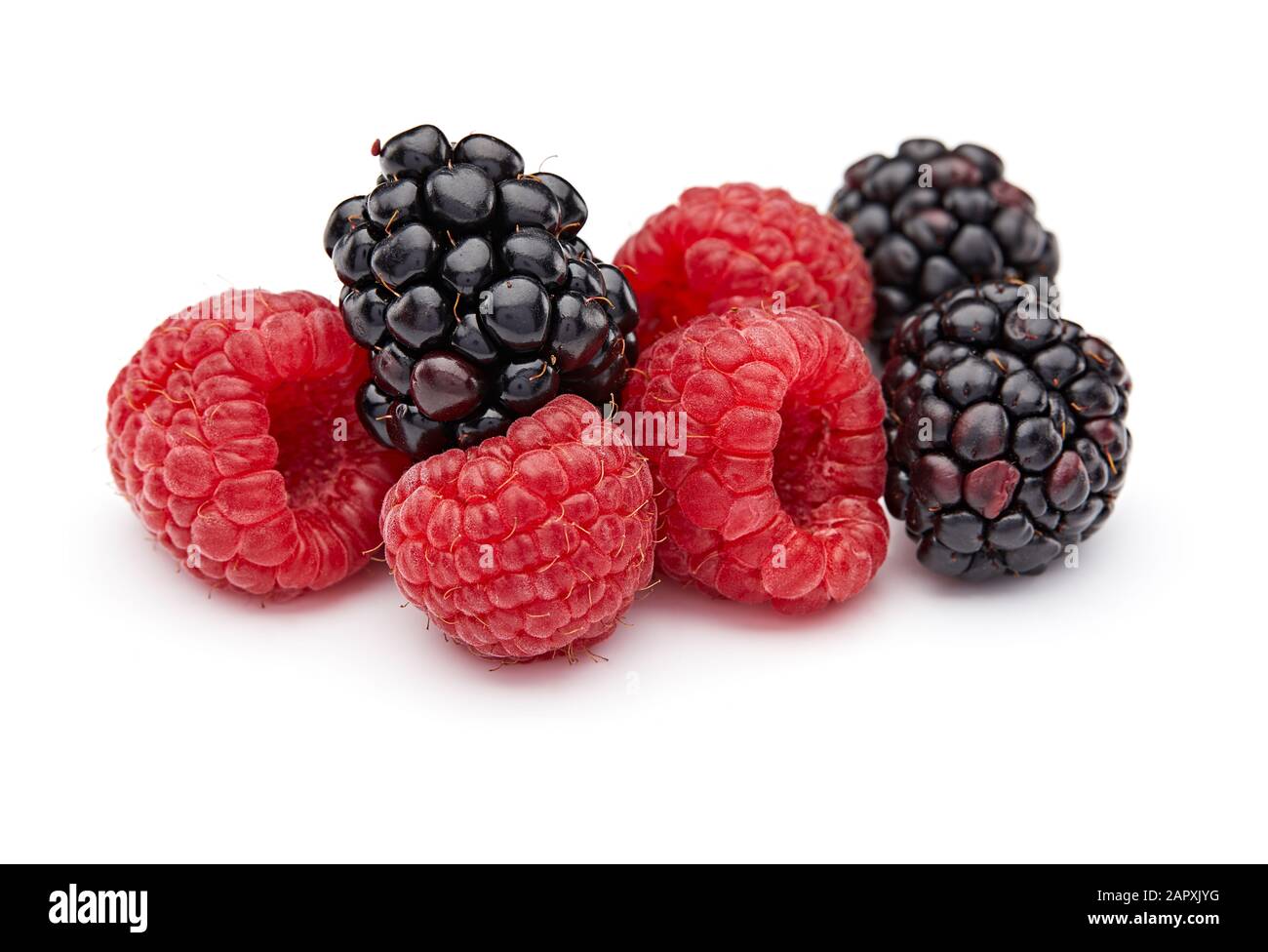 Raspberry and Blackberry Isolated on White Background Stock Photo - Alamy
