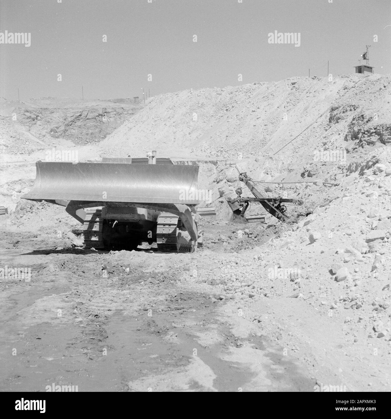 Israel - Timna Timna in the Negev Desert; excavators on the copper mine ...