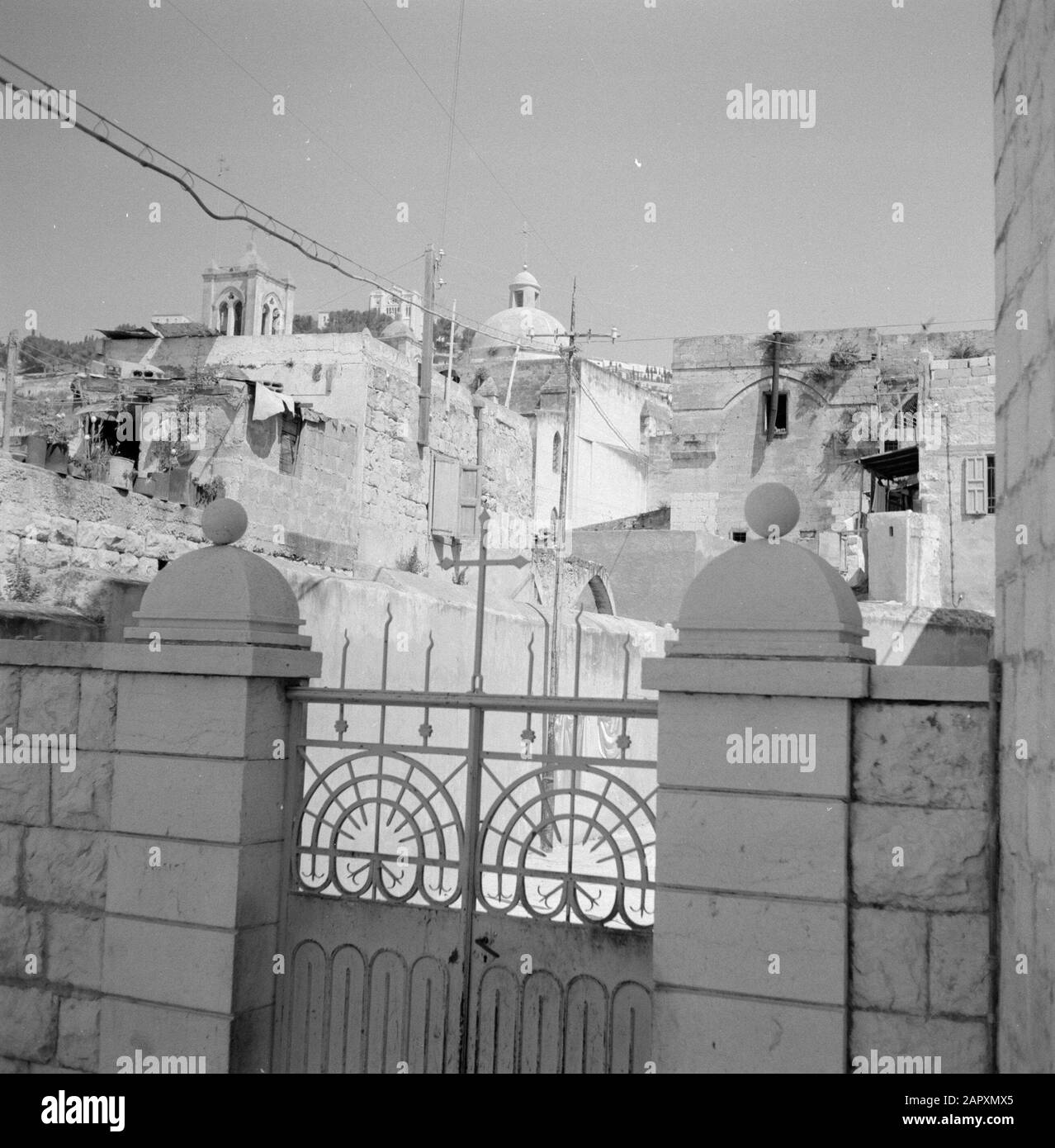 Israel: Nazareth Entrance gate with church buildings in the background ...