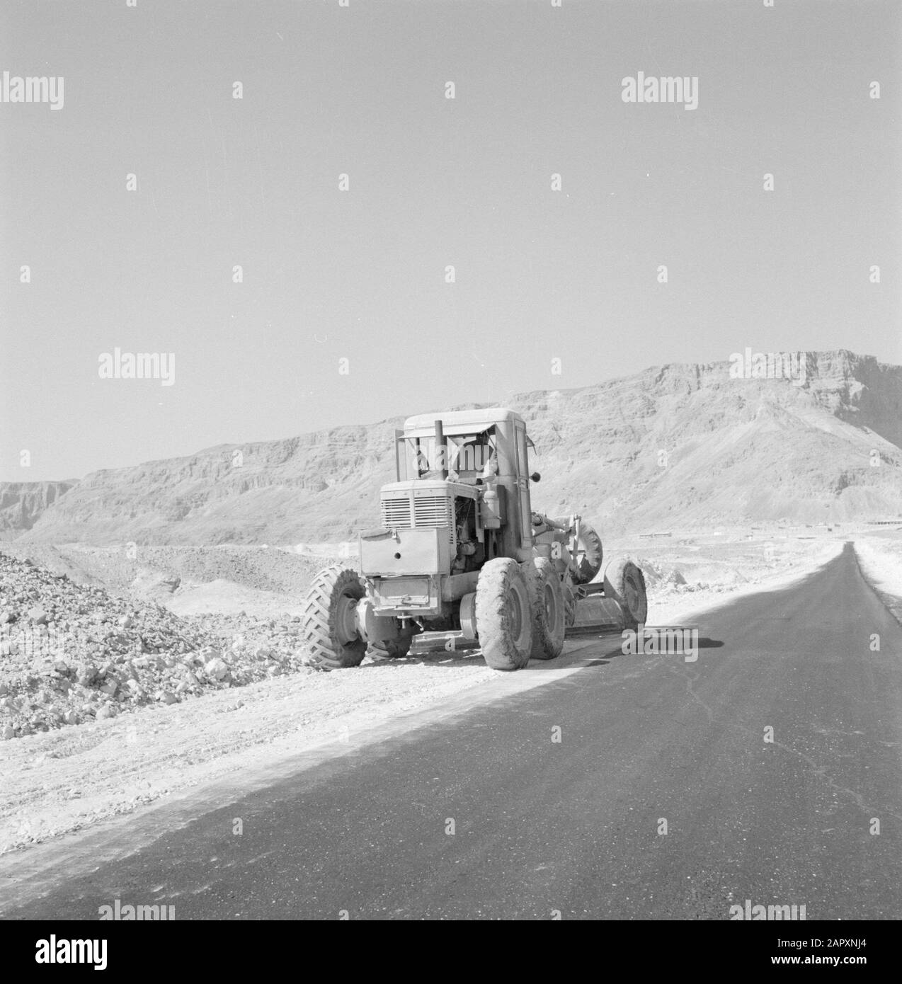 Israel 1964-1965: Dead Sea Area Tractor working on the construction of ...