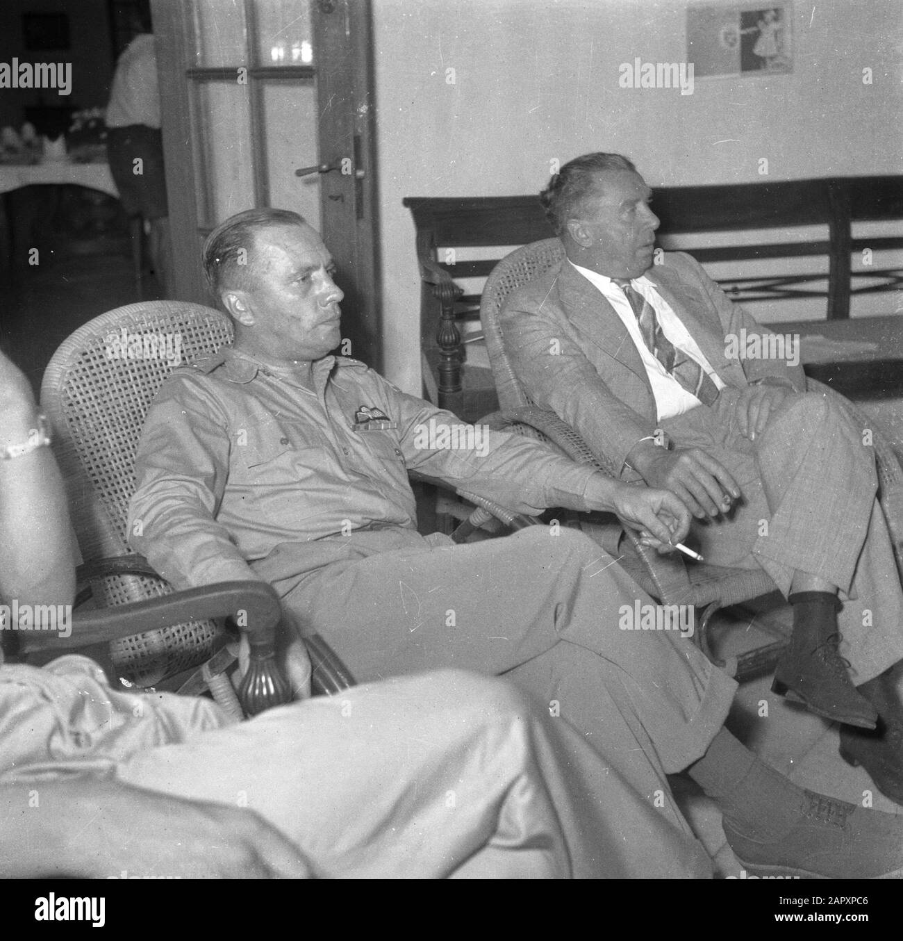 War soldiers in Malacca and the Dutch East Indies Two men in chairs ...