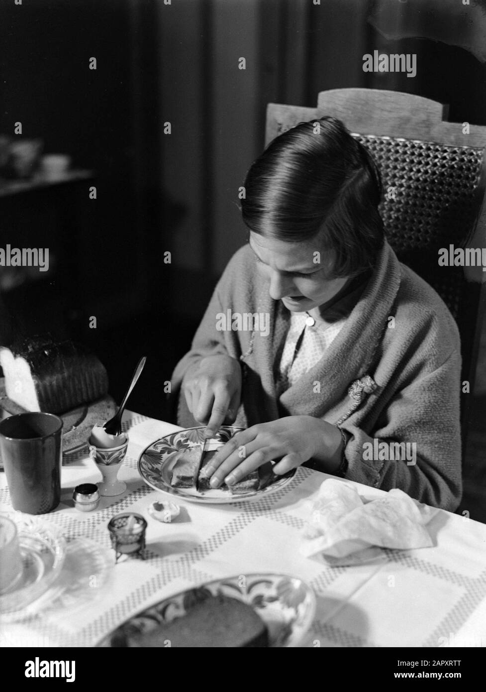 Vintage breakfast scene Black and White Stock Photos & Images - Alamy