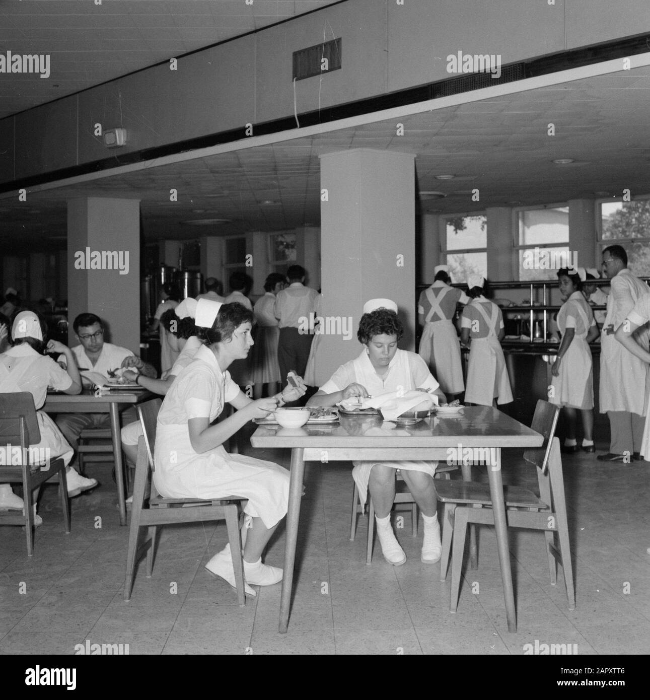 Nursing staff at the meal in the canteen of the Beilinson Hospital at ...