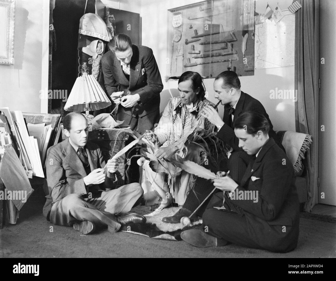 Wakanda Club Paris 1936 - Indians shows Four men with men in Indian ...