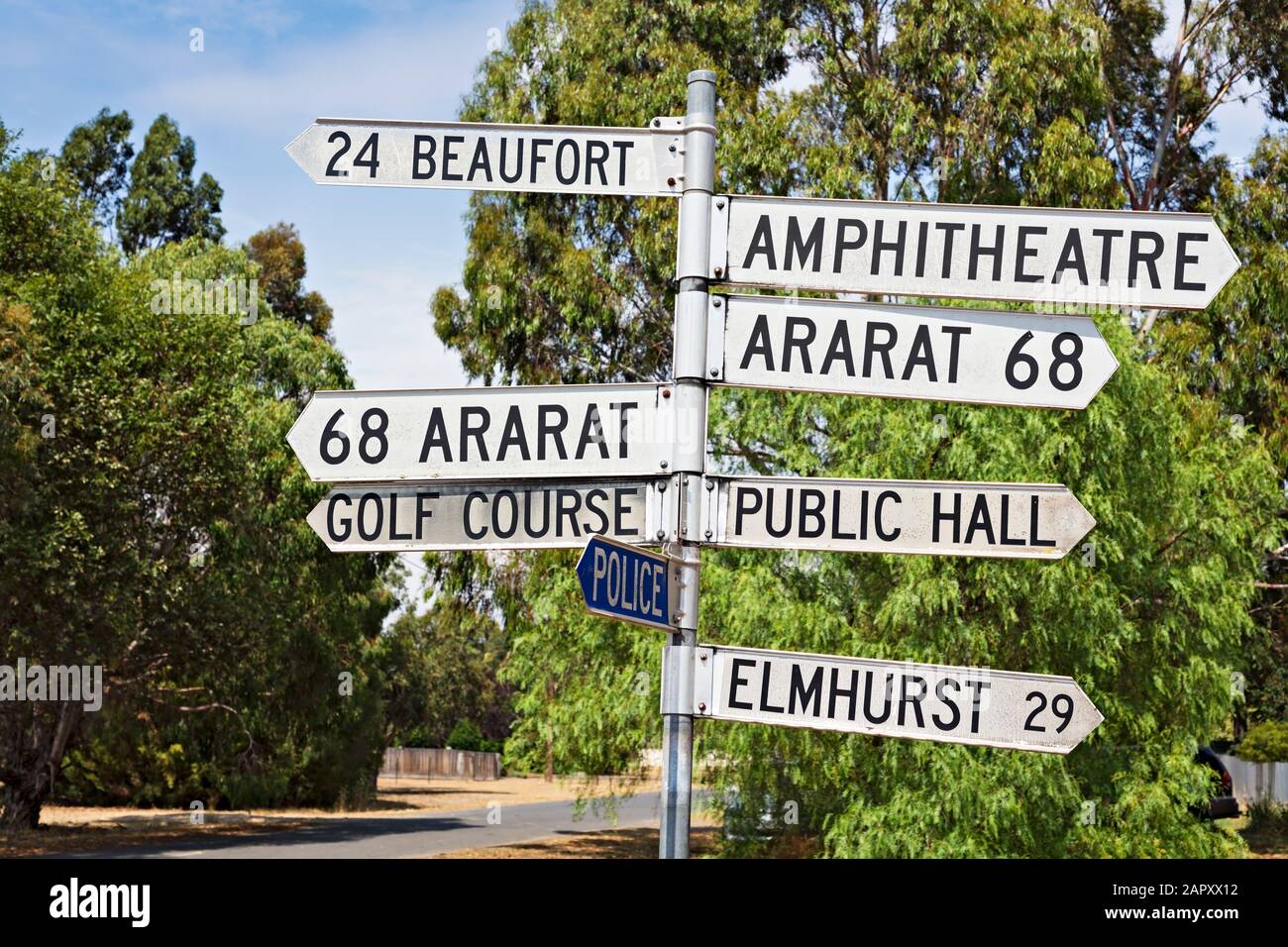 Australian road sign distance hi-res stock photography and images - Alamy