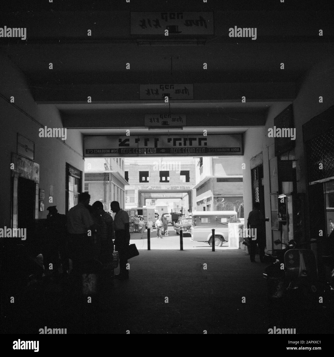 Israel 1964-1965: Haifa, street images Pedestrians in an underpass of a ...
