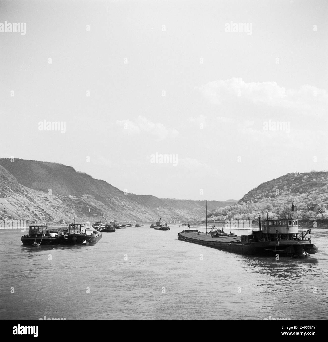 Rhine navigation, report from tugboat Damco 9: West Germany ...