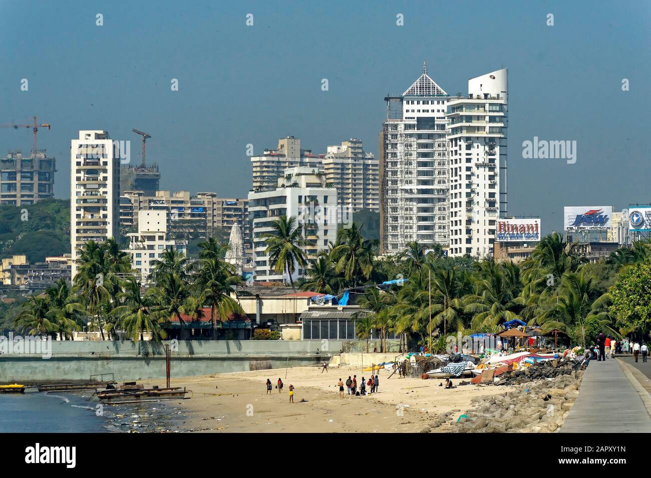 Mumbai skyline and sea shore Stock Photo - Alamy
