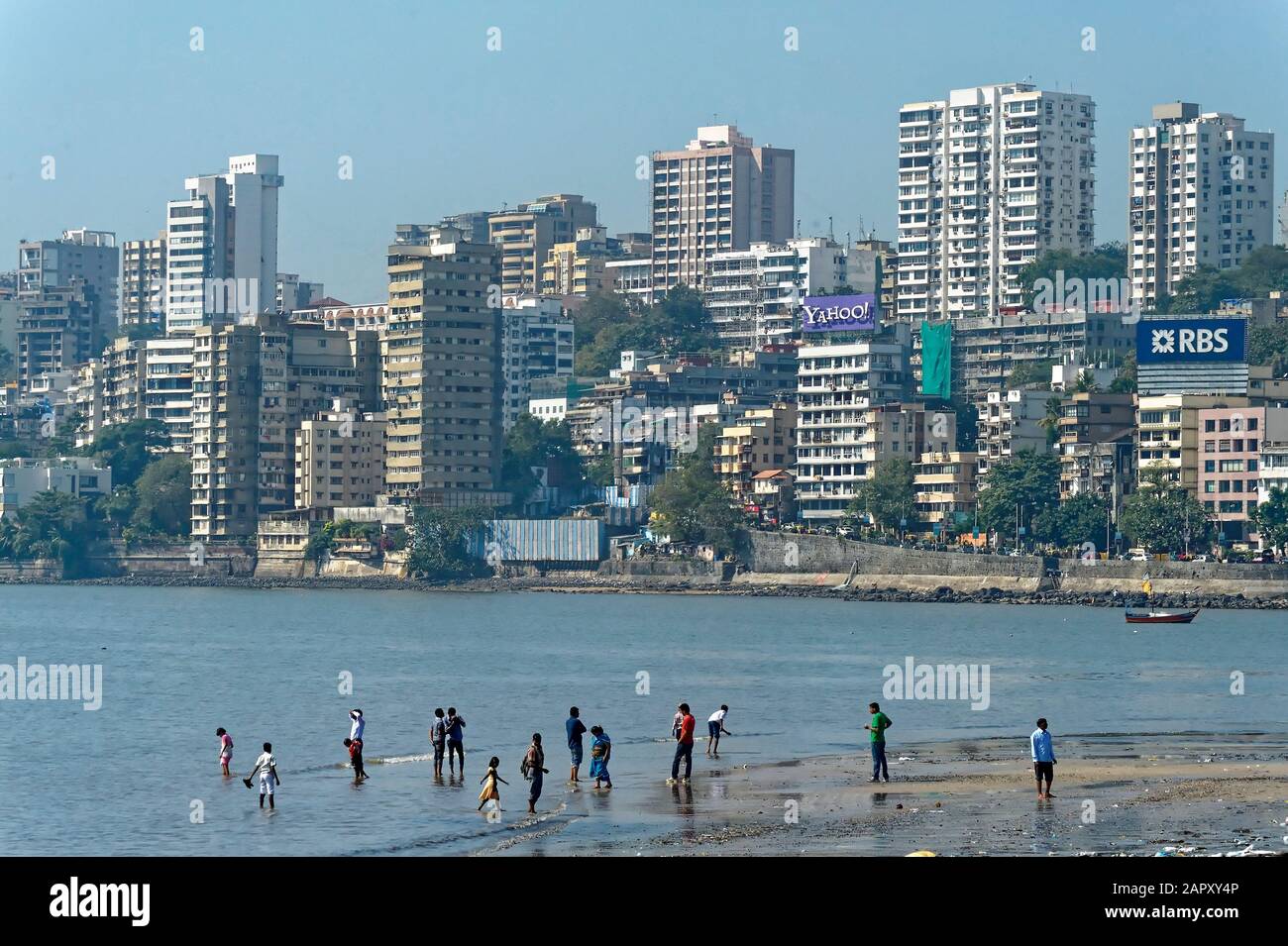 Mumbai skyline and sea shore Stock Photo - Alamy