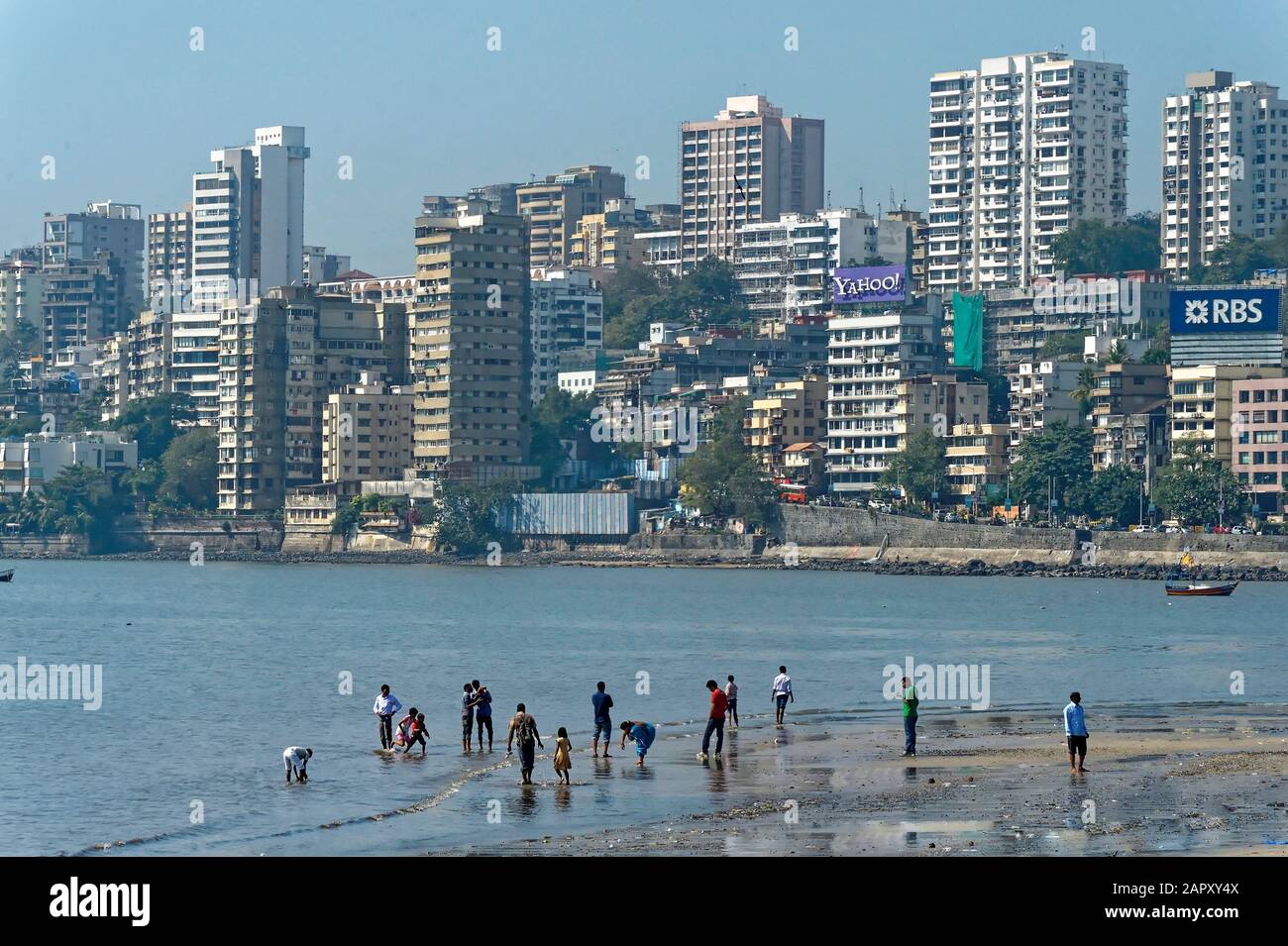 Mumbai skyline and sea shore Stock Photo - Alamy