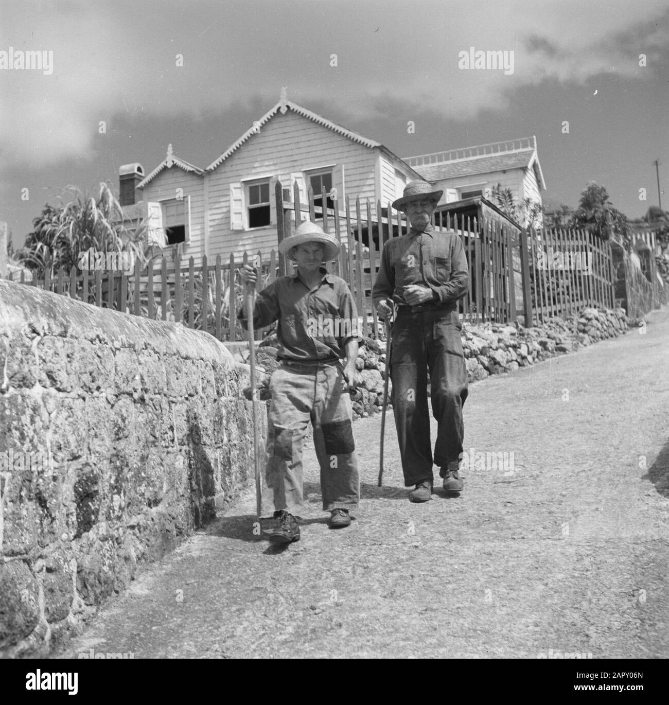Waldrin and John Peter Hassell in a street in Winwardside Date: 1947 ...