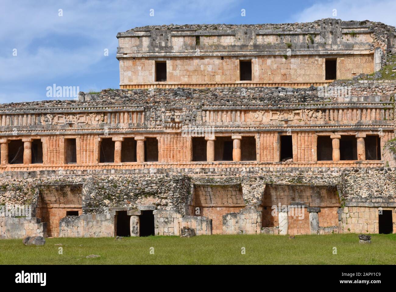 The Great Palace of Sayil, Mayan ruins, Puuc region, Yucatan Mexico ...