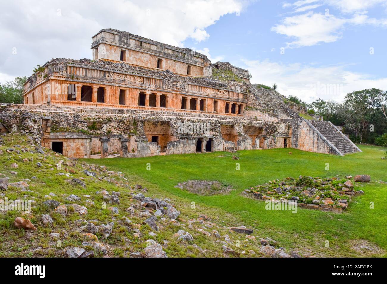 The Great Palace of Sayil, Mayan ruins, Puuc region, Yucatan Mexico ...