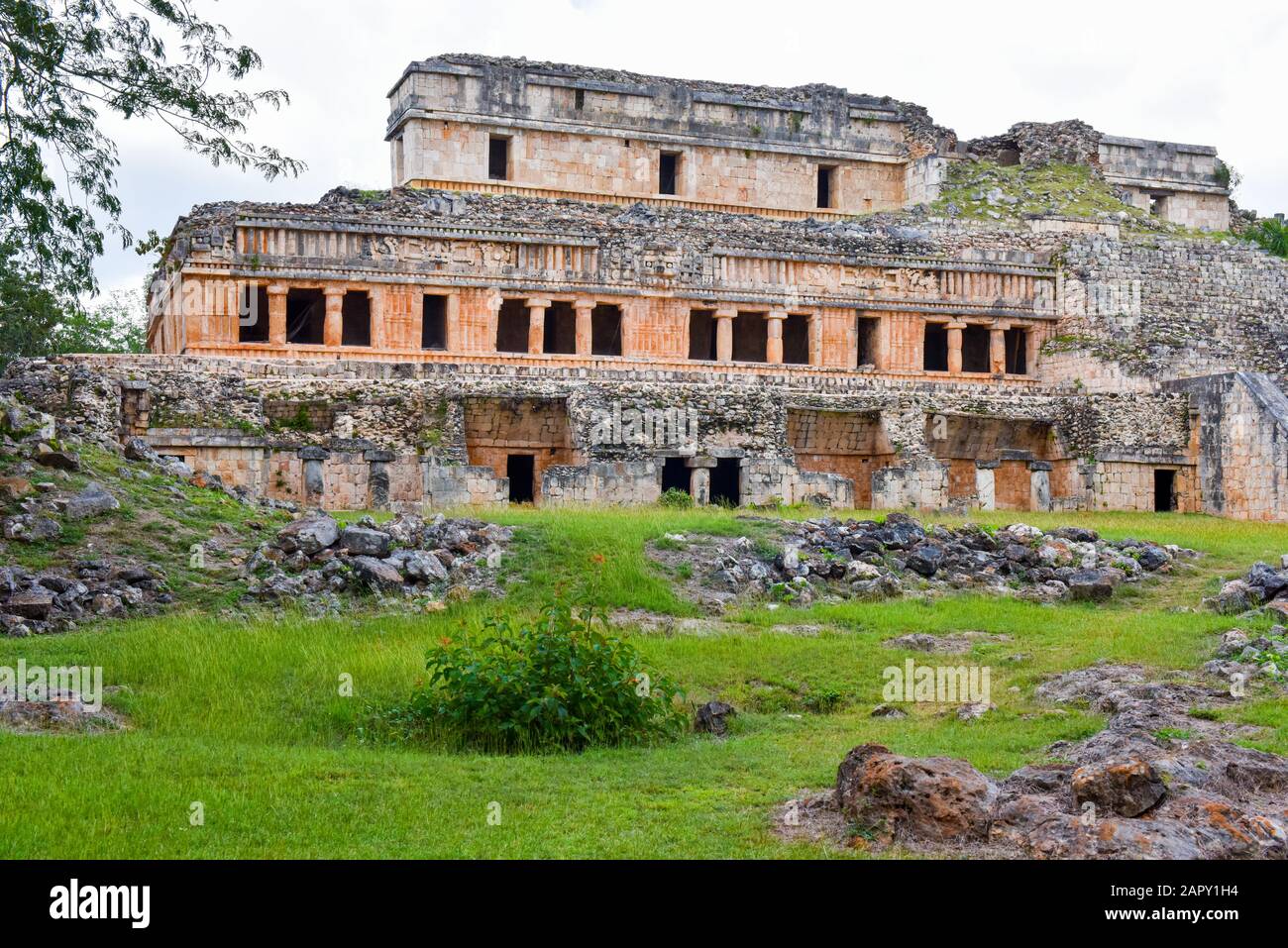 The Great Palace of Sayil, Mayan ruins, Puuc region, Yucatan Mexico ...