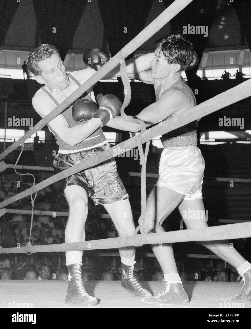 Olympics in Rome, boxing Gerlach against Barannikov Stock Photo - Alamy