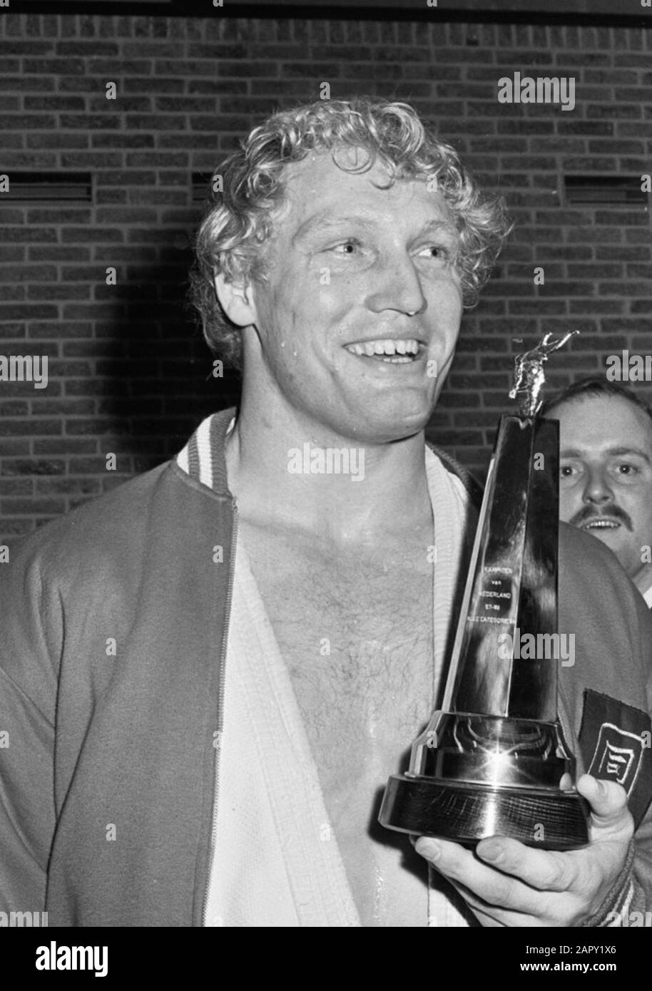 Judo Dutch championships all categories. Wim Ruska with cup Stock Photo ...