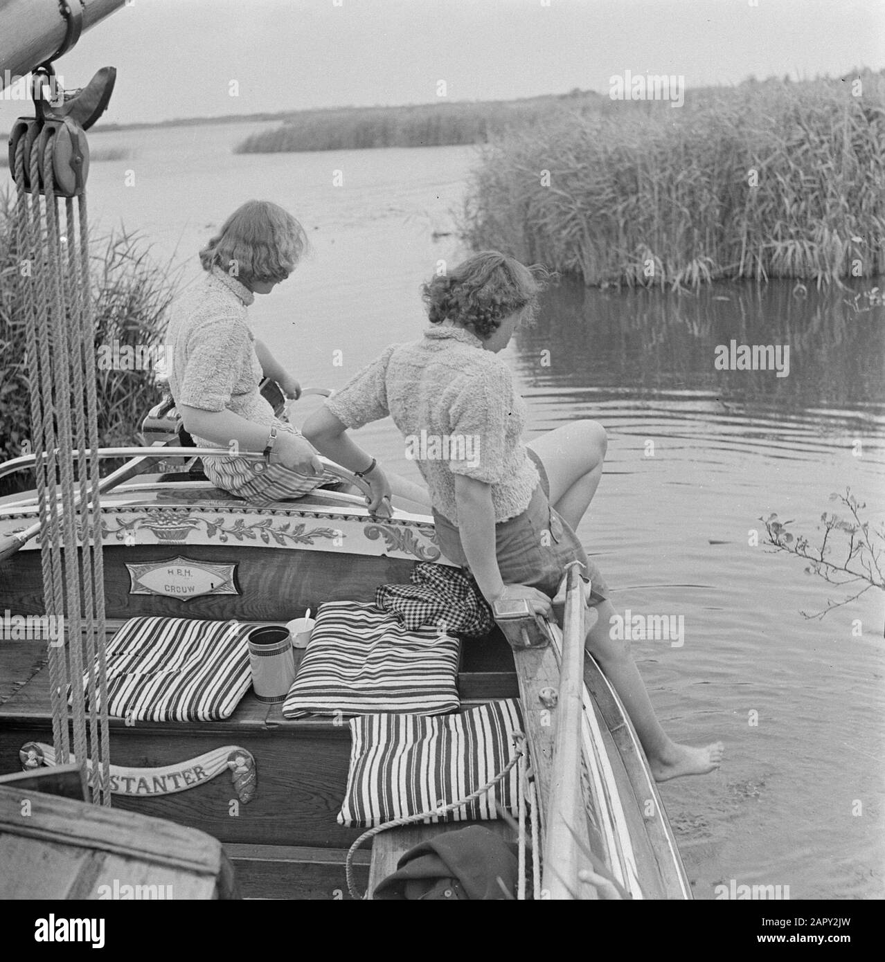 Reeds river boat Black and White Stock Photos & Images - Alamy