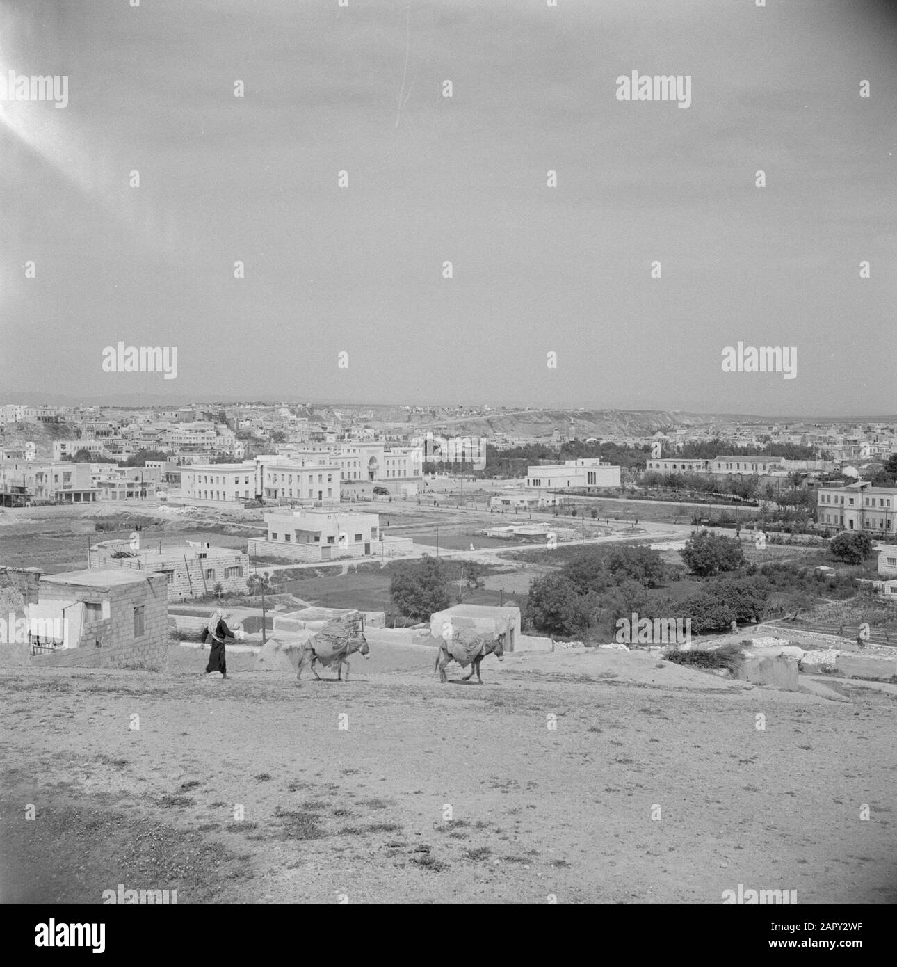 Middle East 1950-1955: Syria View of Hama with the tell from the south ...