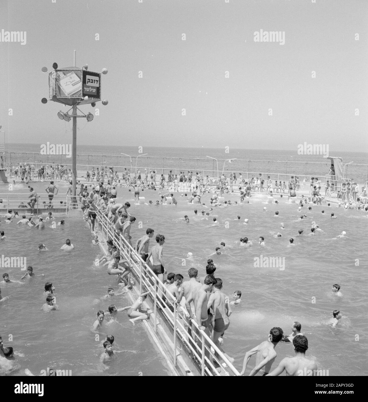 Playing in swimming pool Black and White Stock Photos & Images - Alamy