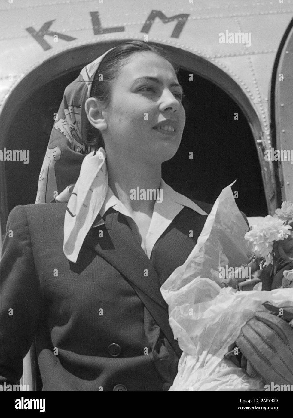 Vertrek filmster Marie DÃ©a, Franse actrice 25 juni 1946 Stock Photo ...