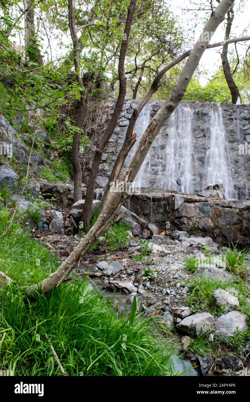 long exposure photography of artificial waterfall on the path of golab ...