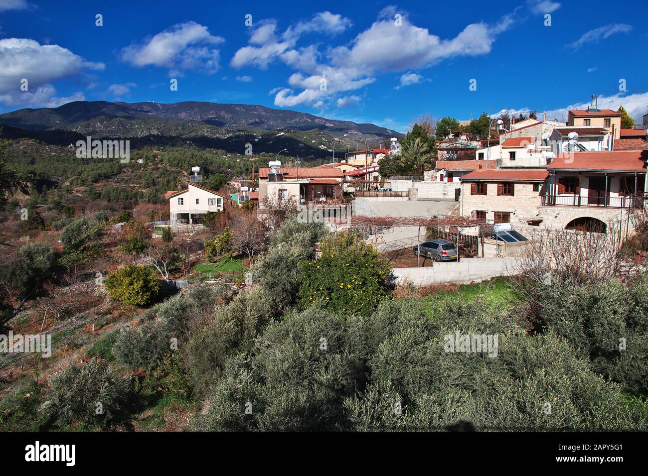 The village in the mountains, Cyprus Stock Photo - Alamy