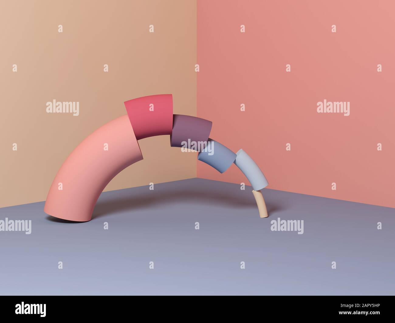Abstract equilibrium still life installation. 3d rendering illustration ...