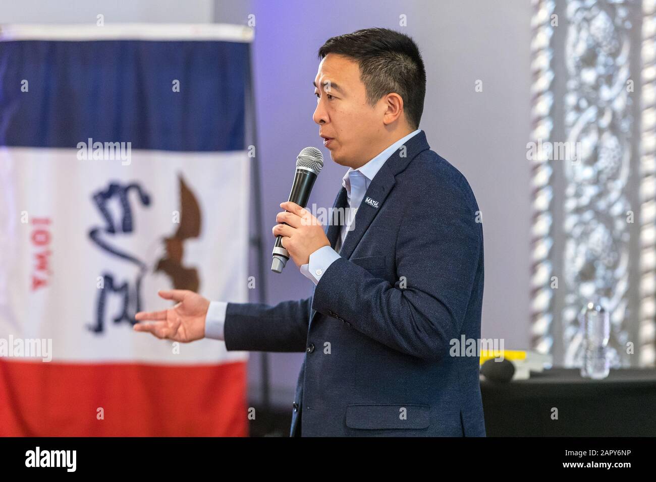 Presidential candidate Andrew Yang holding a campaign rally at Regal on ...