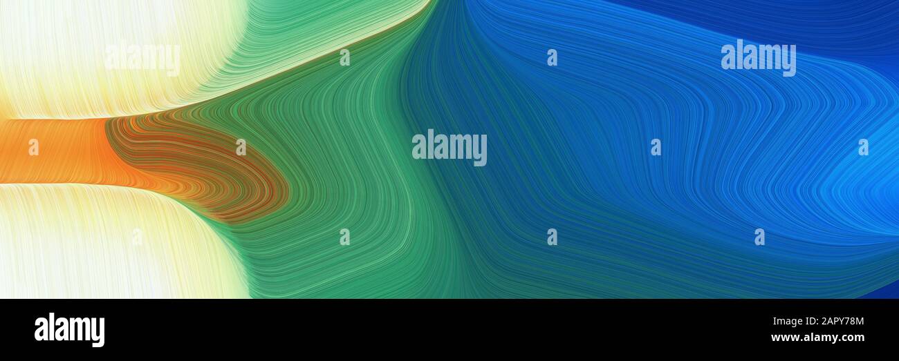 surreal banner design with teal blue, teal and light golden rod yellow ...