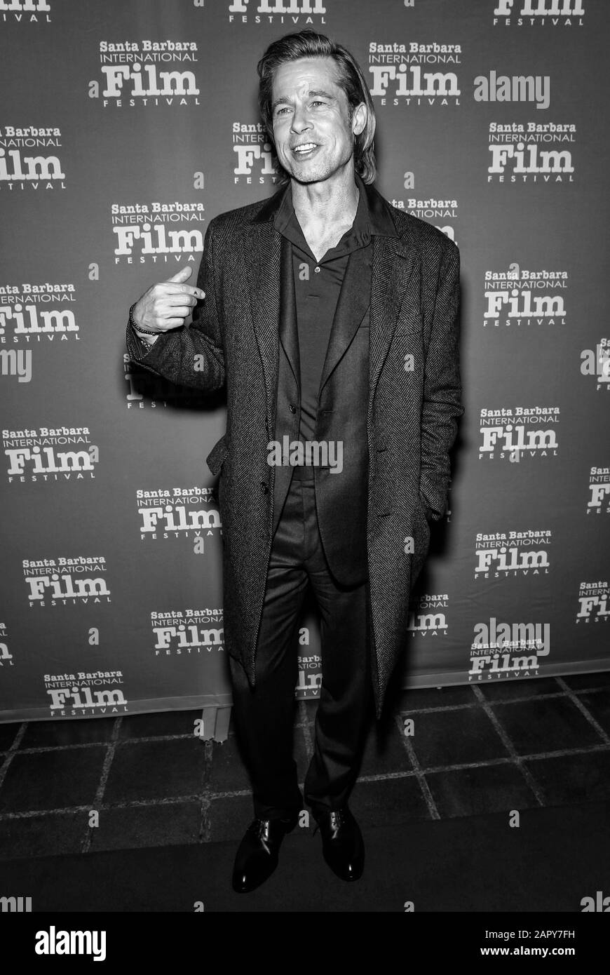 Celebrities Brad Pitt Black and White Stock Photos & Images - Alamy